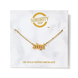Sorority Shop Alpha Delta Pi Necklace — ADP Old English Font Design, 18K Gold Plated, Alpha Delta Pi Gifts for Women