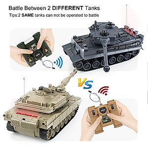 Rc Tanks,1:28 WW2 German Tiger Army Tank Toys for Boys,9 Channels Remote Control Vehicles with Sound and Light,RC Military Toys for Kids Boys Girls(Gray)