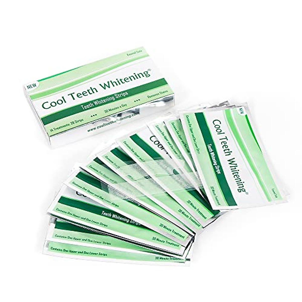 Cool Teeth Whitening 14 Day Teeth Whitening Strips with Strong Gel 28 Pcs, Color Hydrogen Peroxide White Tooth Remove Stains On The Go