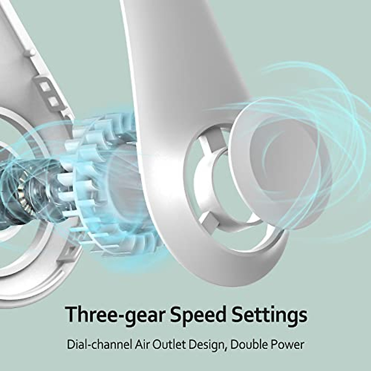 igogoi Portable Neck Fan, Bladeless Personal Fan Rechargeable , 3 Speeds 360° Cooling, No Hair Twisting, Quiet Neck Cooler Adjustable for Men, Women, Office,Travel,Outdoor