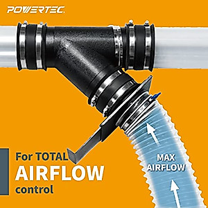 POWERTEC 70279 Dust Collection Blast Gate, 6 Inches ABS Plastic - 1 Pack