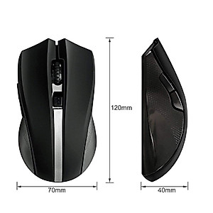 XBOSS L7 Bluetooth Wireless Optical Gaming 6 Button Mouse for Computer PC Mice with USB Adapter Mause for OS Windows Mac Linux Ps2 Ps3 pS4 Game Mouse Wireless(Black)