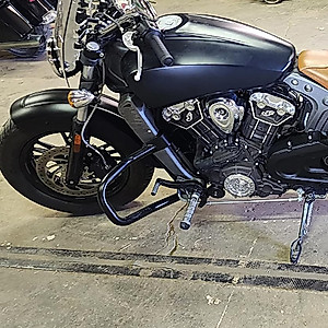 XJMOTO Black Engine Guard Frame Crash Bar Protection Highway Crash Bar Kit Compatible with 2015-2024 Indian Scout/ Scout Sixty/ Scout Bobber