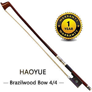 HAOYUE Violin Bow - Lightweight Violin Bows 4/4 Full Size - Brazilwood Violin Bow-Crescent Balanced Bow-Violin Bow Professional(Red)