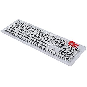 104Pcs Keycaps,DIY Personalized Design Metallic Durable Stable Two Tone Translucent Backlit Mechanical Keyboard Caps,Gaming Keyboard Replacement Parts(Silver)