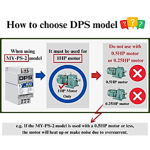 DPS 2HP My-PS-2 Used for 1HP(0.75kW) 3A Motor, Single to 3 Phase Converter, 1 DPS Must Be Used for 1 Motor Only, Input/Output 200-240V, UL Listed