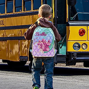 RIRIX Personalized Toddler Kids Backpack, Custom Mini Backpacks for Preschool, Schoolbag for Boys Girls Cute Mermaid Fish Scales