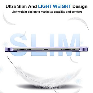 Temdan Designed for iPad Air 5th Generation Case 2022/ iPad Air 4th Generation Case 2020 10.9 Inch,[1 Pcs Tempered Glass Screen Protector] Slim Stand Hard Back Shell Case for iPad Air 5/4 Case-Purple