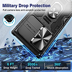 VEGO for Galaxy S23 Ultra Case with Kickstand, Slide Camera Cover & Rugged Belt Clip Holster Full-Body Drop Tested Protective Case for Samsung Galaxy S23 Ultra 6.8 Inch (2023 New Released) - Black