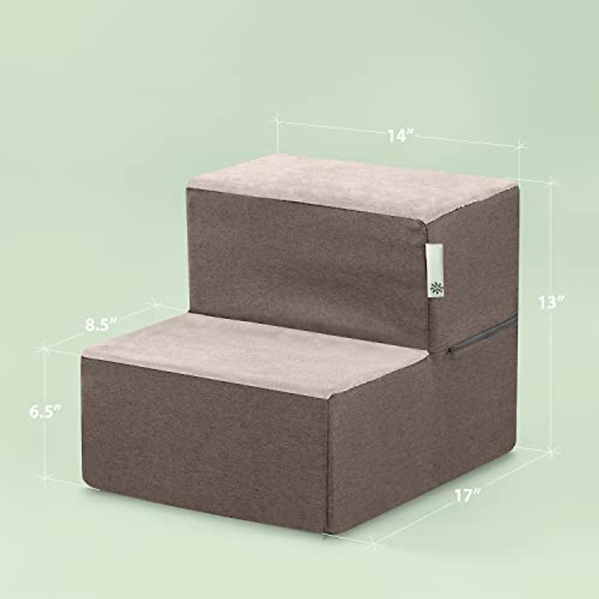 ZINUS Easy Pet Stairs / Pet Ramp / Pet Ladder, X-Small, Sand