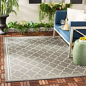SAFAVIEH Courtyard Collection 2'3" x 6'7" Navy/Beige CY6918 Trellis Indoor-Outdoor Waterproof Easy-Cleaning Patio Backyard Mudroom Runner-Rug