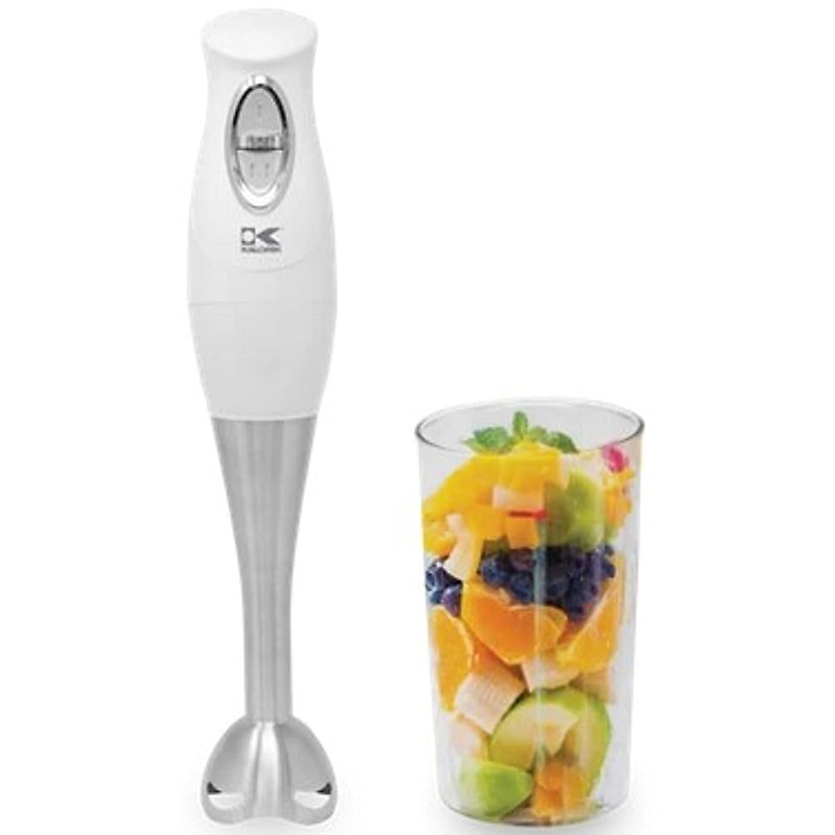 Kalorik Electronic Stick Mixer Dual Speed Control Settings, Stainless Steel Shaft and Blade ,200 Watt Motor for Easy Mixing, 30 Fluid Ounce Mixing Cup