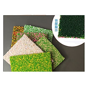 6 Pcs Model Grass Mat Artificial Grass Miniature Shrub Mat Static Shrub Vegetation Groups Bush Model Aritificial Plants for DIY Architecture Building Model Railway Train Diorama Garden,Red Yellow