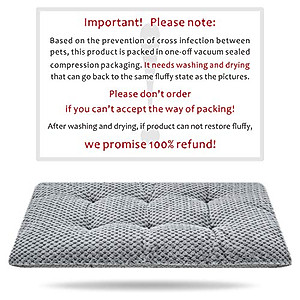 WONDER MIRACLE Fuzzy Deluxe Pet Beds, Super Plush Dog or Cat Beds Ideal for Dog Crates, Machine Wash & Dryer Friendly (15" x 23", S-Grey)