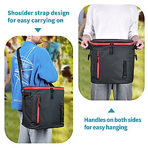 ELUTENG Insulated Cooler Bag 30L Leakproof Large Lunch Box Portable Collapsible Waterproof Thermal Food Delivery Bag with Opener and Padded Shoulder Strap for Picnic, Camping, Grocery Shopping, Travel