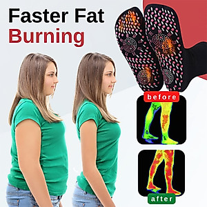 LAZGET 3 Pair Afiz Tourmaline Slimming Health Sock, AFIZ Tourmaline Health Sock, Tourmaline Lymphvity Slimming Health Sock, Tourmaline Self-Heating Socks for Men Women Unisex, (6 Pairs colors)