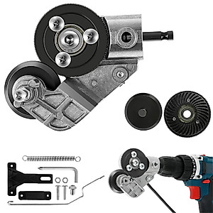 Electric Drill Plate Cutter Attachment, 2025Upgraded Metal Sheet Cutter Adapter - Drill Cut Pro Metal Plate Cutting - Nibbler Metal Drill Attachment for Iron, Copper, Aluminum, and Steel Sheets