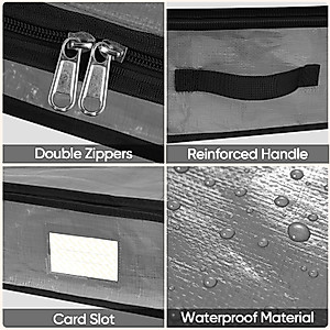 BALEINE SOFT Christmas Wrapping Paper Storage Bag, 40" Durable PE Gift Wrap Storage Bag with Flexible Partitions and Pockets for Ribbon, Accessories (Grey)