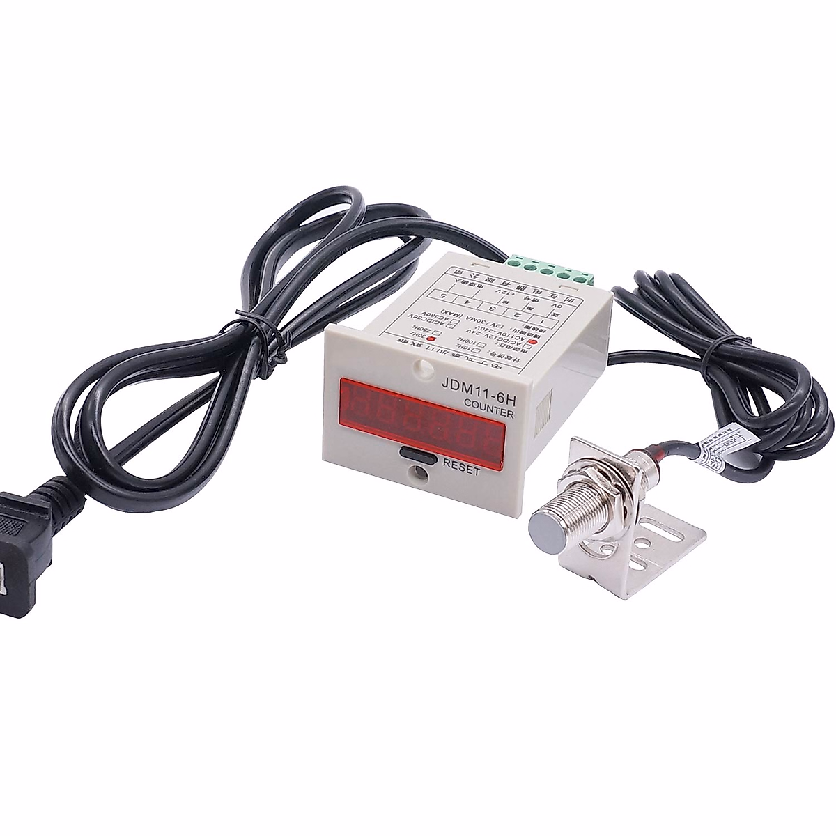 TWTADE/ 110-220VAC LED Auto Display Digital Counter 0-999999 6 Digits + Hall Proximity Sensor Switch Distance 10CM NPN NO + Holder US-JSQ+GD+CT 10mm