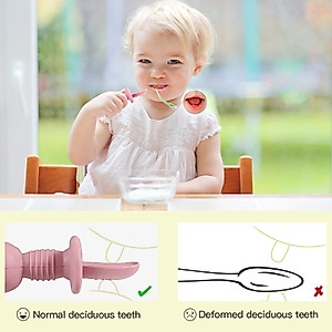 X-Innovatech Silicone Baby Utensils and Small Cup Bpa Free Baby Led Weaning Baby Spoon, Fork and Training Cup for 6 Months and up Anti Choke Baby Self Feeding Supplies（Deep red）