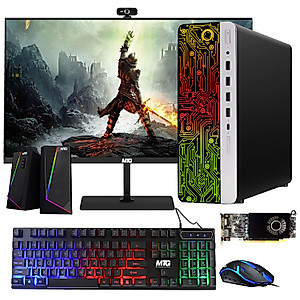 HP G3 Gaming Desktop PC, Intel Core i5 6th Gen, AMD RX 550 Graphics, 32GB RAM, 512GB SSD + 1TB HDD, MTG 27 Inch Monitor, RGB Keyboard Mouse, Speaker, Webcam, WiFi, Win 10 Pro (Renewed)