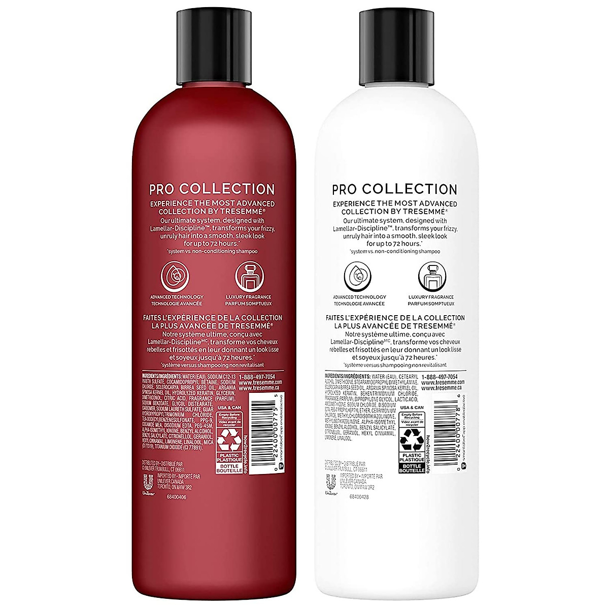 TRESemme Shampoo and Conditioner Set, Keratin Smooth - Anti Frizz Hair Products with Keratin Protein, Promotes Smooth Sleek Hair for up to 72 Hours.