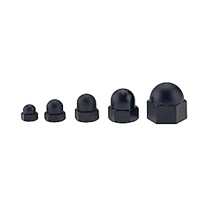10PCS Black M3 M4 M5 M6 M8 M10 M12 Nylon Bolt Nut Dome Protection Caps Covers Exposed Hexagon Plastic Decorative Acorn Cap Nuts (Size: M4, Color: Black)