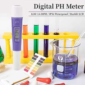 Jectse PH Meter for Water, Waterproof Digital PH Meter with Screwdriver, Portable PH Tester Pen Water Quality Tester for Aquarium Hydroponics Swimming Pool