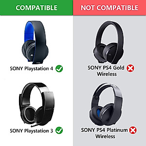 Geekria Protein Leather Headband Pad Compatible with Sony PlayStation Gold Wireless Stereo Headset PlayStation 4 PS3 PS4 CECHYA-0083, Headphones Replacement Band, Top Cushion Cover Repair Part