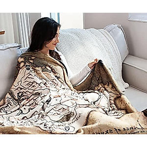 The Elder Scrolls Province of Skyrim Map Plush Throw Blanket |Soft Fleece Blanket, Cozy Sherpa Cover For Sofa And Bed| 45 x 60 Inches
