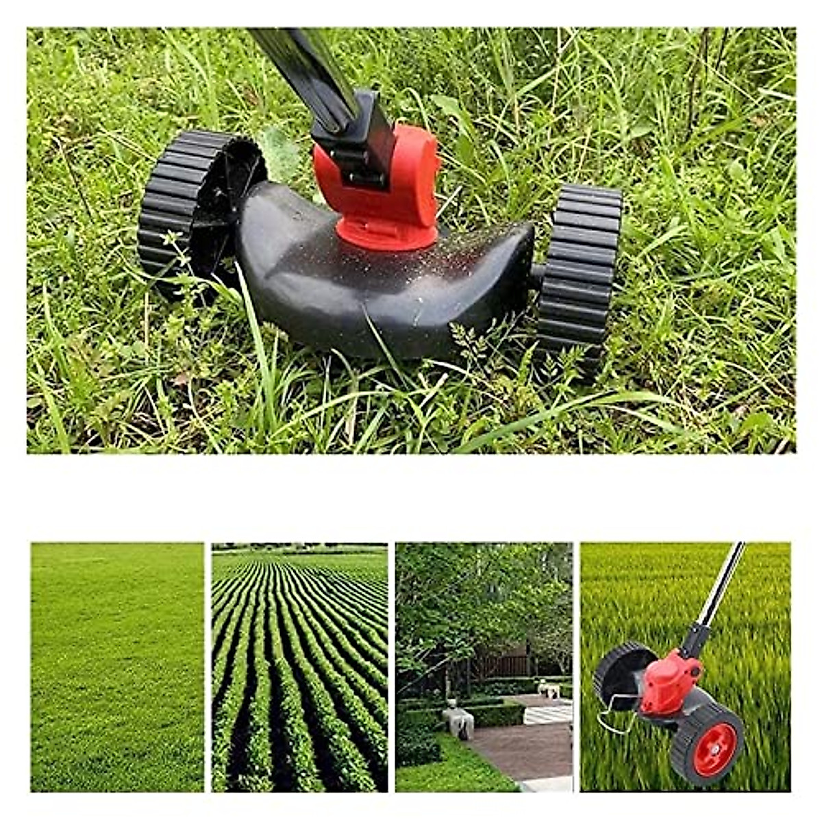 Cordless Lawn Mower Grass Trimmer Rolling Wheel Effective Comfortable Garden Lawn Mower Accessories String Cutter Guider Tools