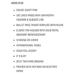 Designworks Ink Standard Issue No. 12 Dusty Pink Undated Planner Notebook Journal with Lined Pages, Elastic Pen Holder, and Durable Spiral Binding for Work, Writing, Journaling - 6" x 8.25"