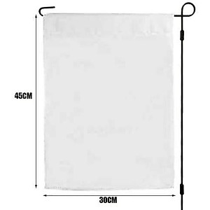 OrangeTag 10Pcs 30x45CM Sublimation Blank Polyester Lawn Garden Flags Parade Banners White