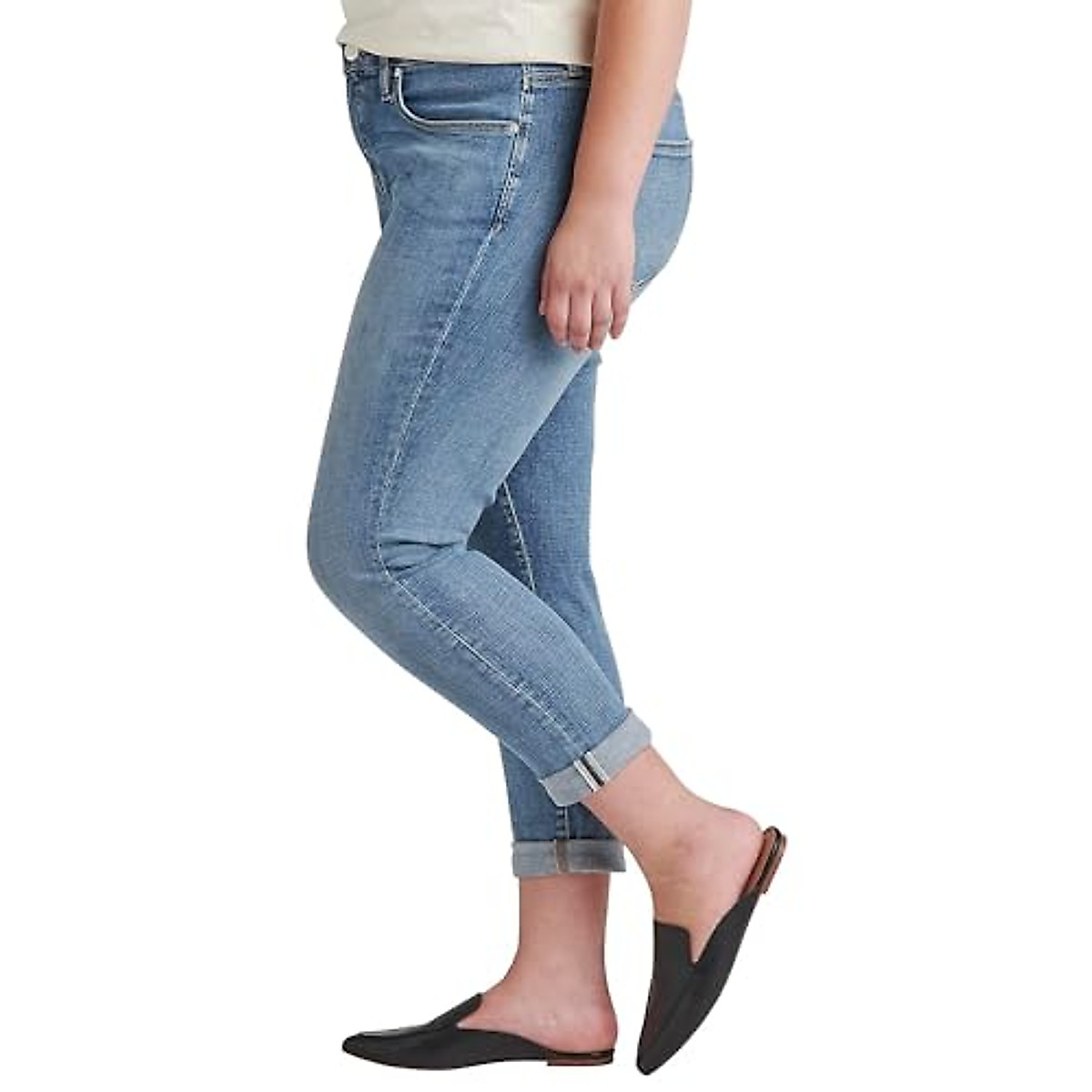 JAG Jeans Women's Plus Size Carter Mid Rise Girlfriend Jeans, New Mid Vintage, 16 Plus