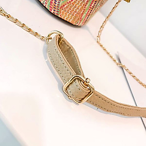 CONNAISSIZE Tassels Woven Bucket Bag, Crossbody Bag For Women, Fashion Handbag and Purses, Bag with Chain Strap