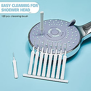 Hushee 100 Pieces Shower Head Cleaning Brush Shower Head Cleaner Tool Anti Clogging Shower Nozzle Cleaning Brush Multifunctional Hole Cleaning Brush for Pore Small Nozzle Keyboard