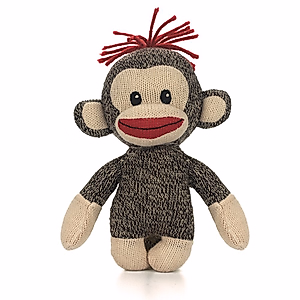 Plushland Original Curioso Brown Sock Monkey, Hand Knitted, Stuffed Animal Toy Gift-for Kids, Babies, Teens, Girls and Boys Baby Doll Present Puppet 6 Inches