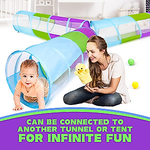 Kids Play Tunnel for Toddlers 1-3, Tunnels for Kids to Crawl Through Indoor Outdoor Pop Up Play Tent for Toddler Babies Children Girl Boy Game Toys 5ft Long