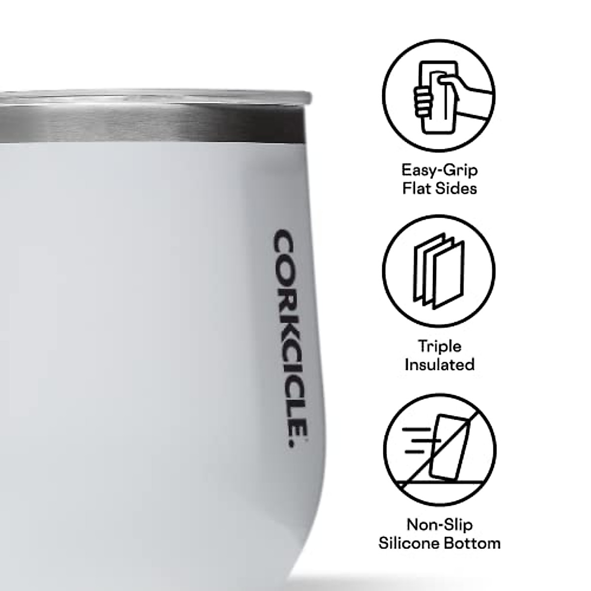 Corkcicle Insulated Bottle, Stainless steel, Gloss White, 35,5 cl