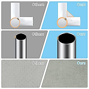 TIE-DailyNec Closet Portable Wardrobe Clothes Storage Organizer with Hanging Rails, Non-Woven Fabric Wardrobe Freestanding Storage Shelves, Durable & Easy Assembly Closet (Silver Gray)