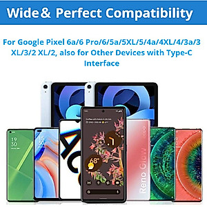 USB C Fast Charger for Google Pixel 7 7 Pro 6 6A 6 Pro 5 5A 4A 4 3 3A 2 XL 2XL 3XL 4XL, 20W 3A PD Power Adapter with 3.3FT Type C to C Cable (50% Battery Charge in 30 Minutes)