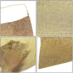 RARITYUS Women Sexy Shiny Rhinestone Tank Top Deep V Neck Chain Crop Top Shirt for Night Club Party Rave Outfit (Beige)