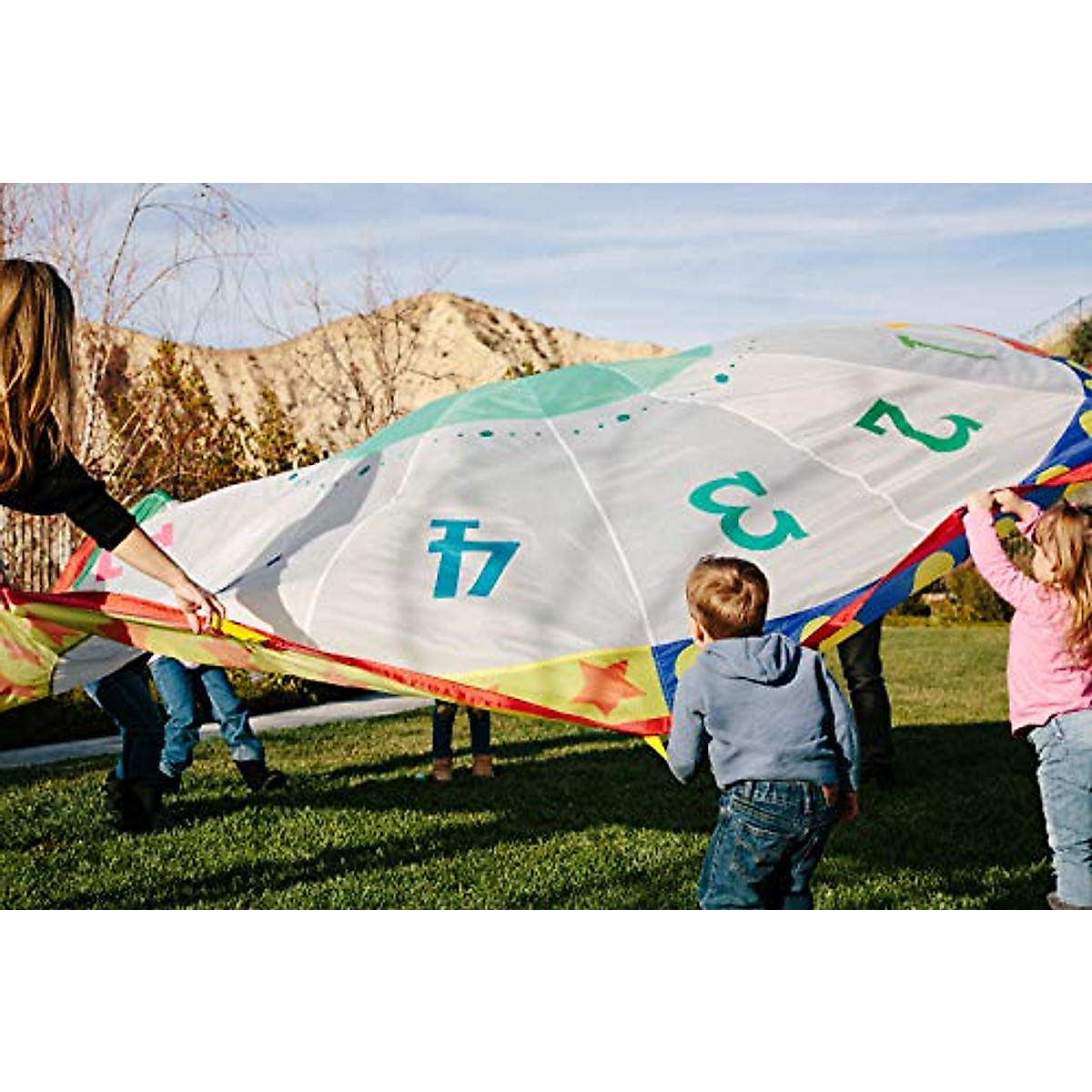 Pacific Play Tents 18420 Tick Tock Clock 12 Foot Kids Parachute for indoor / Outdoor Fun