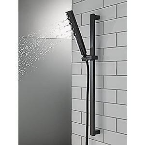 Delta Faucet 5-Spray Touch-Clean H2Okinetic Slide Bar Hand Held Shower with Hose, Matte Black 51140-BL