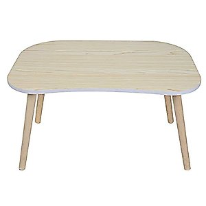 Bed Desk Laptop Living Room Bay Window Table Solid Wood Legs,Curved Recessed Design,Non-Slip Cotton Pad,Mute,Office Dining Table(Ship from US!)