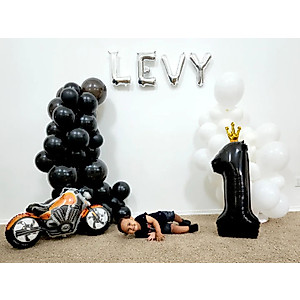 Number 7 Balloon 40 in, Black Seven Birthday Decorations, 7th Balloon Number,Wednesday Addams Party Decorations, 7 70 Year Old Balloon
