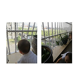 MAGFYLY Chicken Wire Mesh Child Safety net, Staircase Balcony Anti-Fall net, Plastic Fence net, breeding net, Lawn Protection net, White, 1x4m (Color : Mesh0.8mm, Size : 19m)