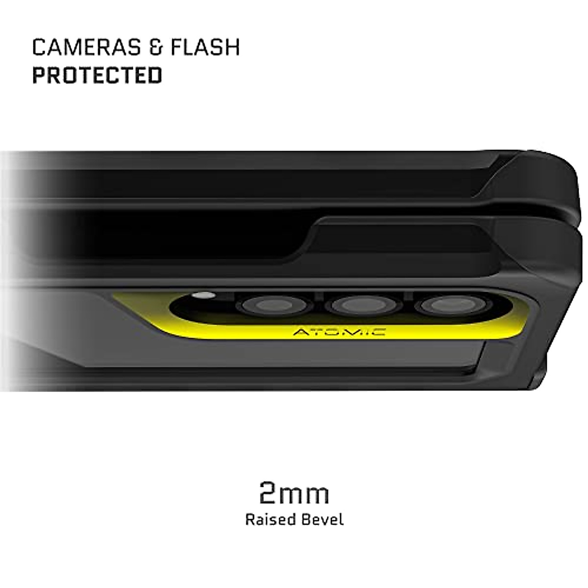 Ghostek ATOMIC Slim Case for Galaxy Z Fold 4 (7.6 Inch) - Clear Black Aluminum Metal Bumper & Shockproof Protection