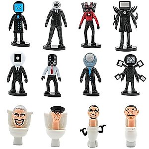 Skibi-Toilet Toy Figure,12pcs Skibi-Toilet Cool Game Character Action Toy Figure for Kids
