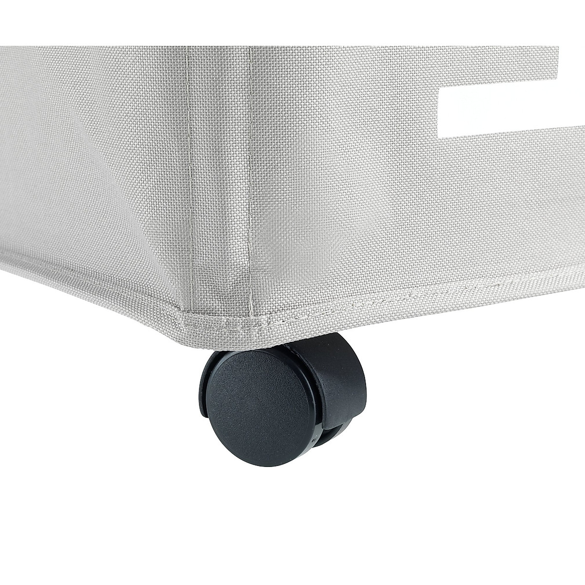 WENKO Quadro Slim Laundry Basket with Wheels and Privacy Cover, Collector, Laundry Basket with Wheels, Space Saving Narrow Laundry Hamper, Clothes Storage, Capacity 20 Gal, Gray